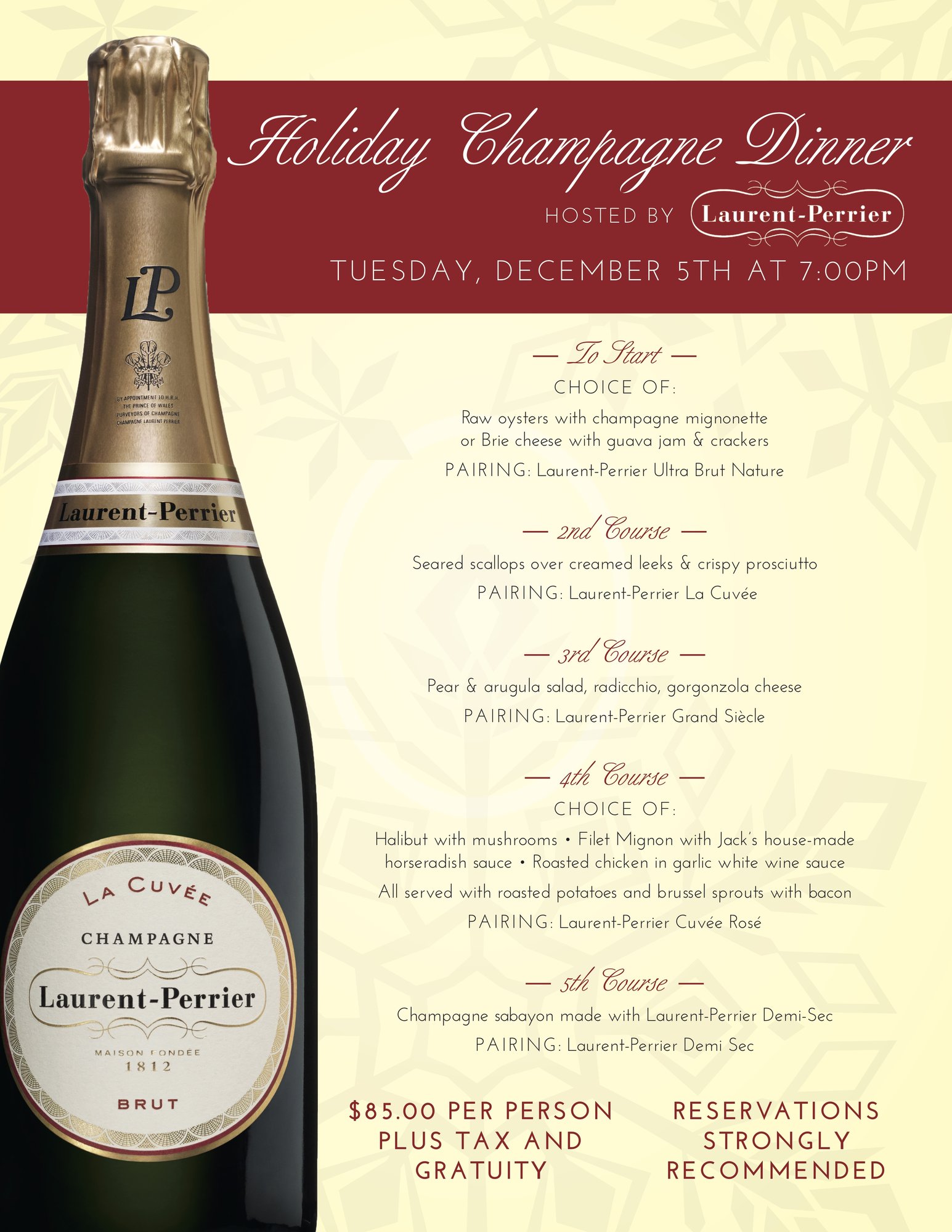 Holiday Champagne Dinner